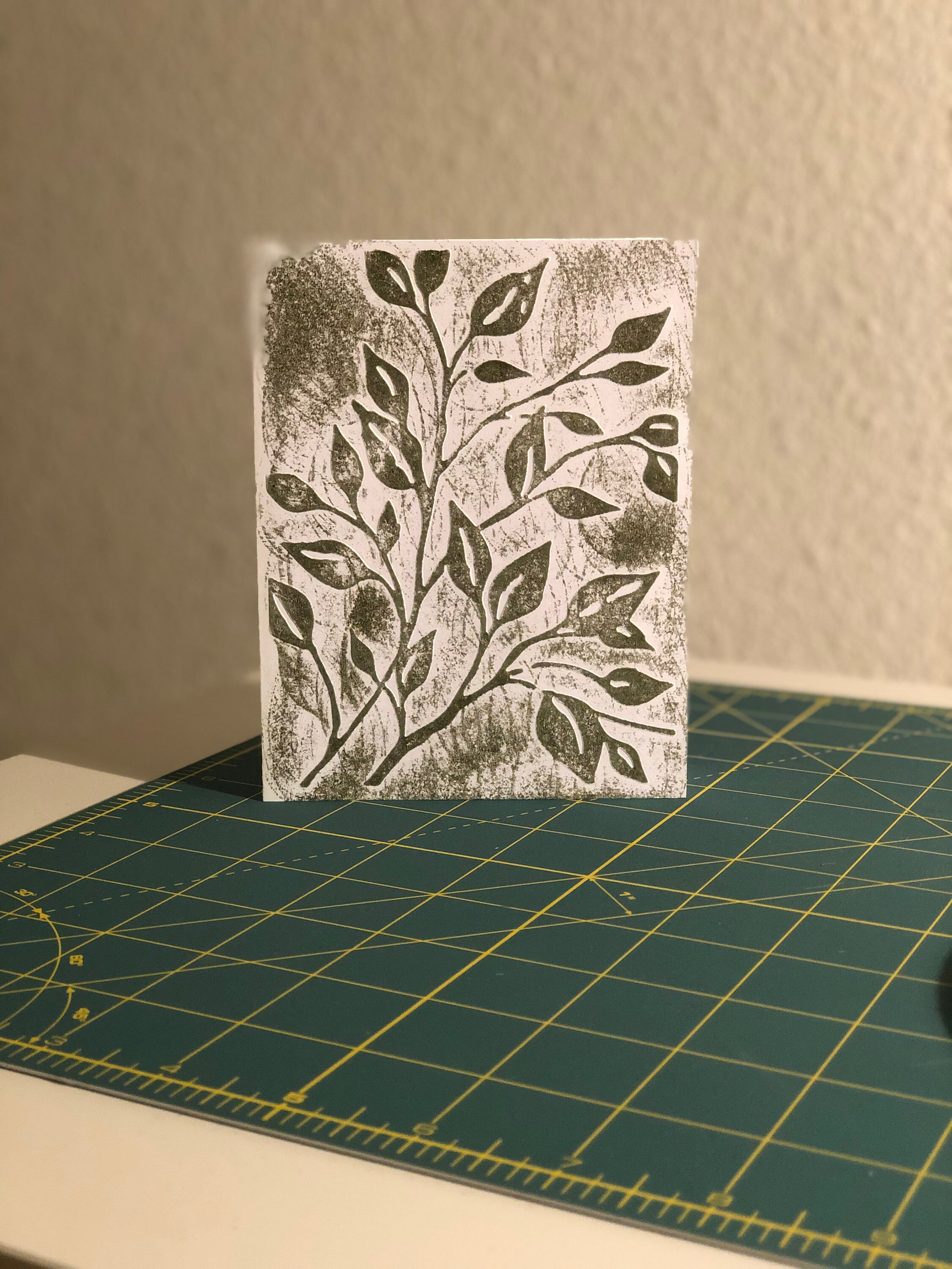 Hand Embossed Leaf Greeting Card - Etsy