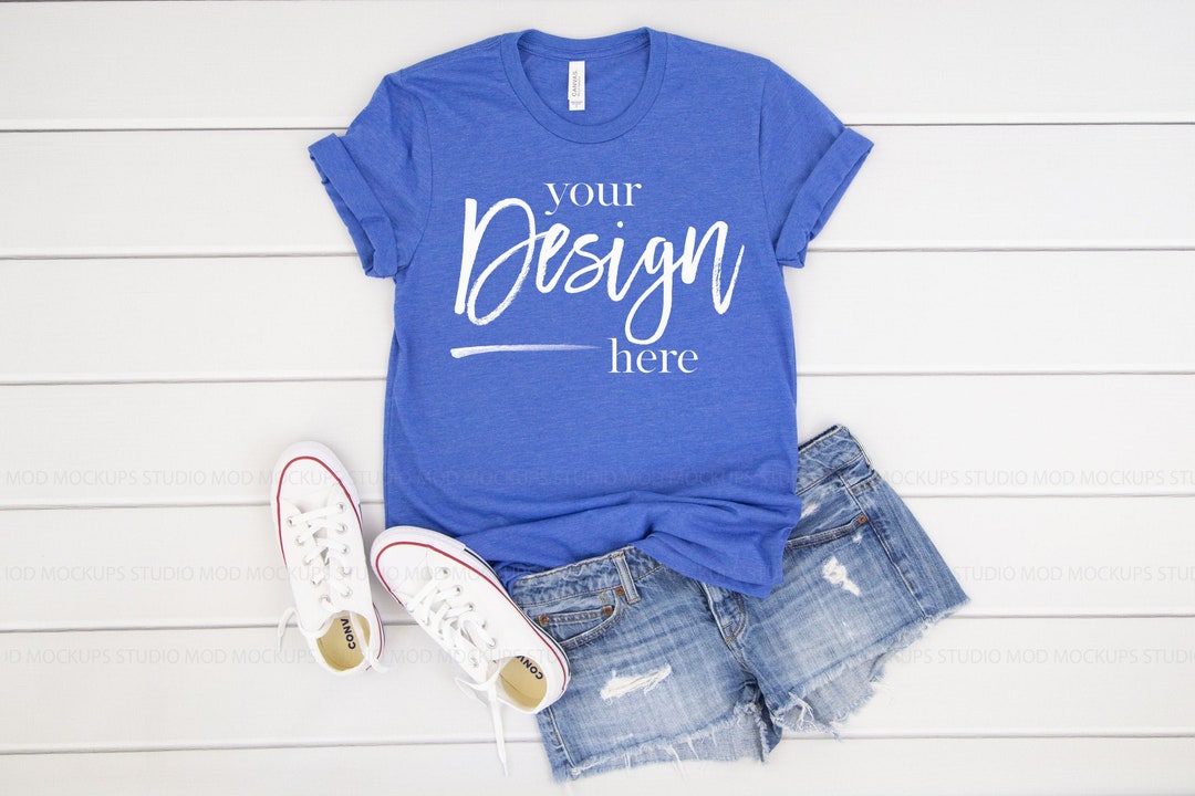 T Shirt Mock Up, Flat Lay Product Display, Bella Canvas 3001, Photo ...