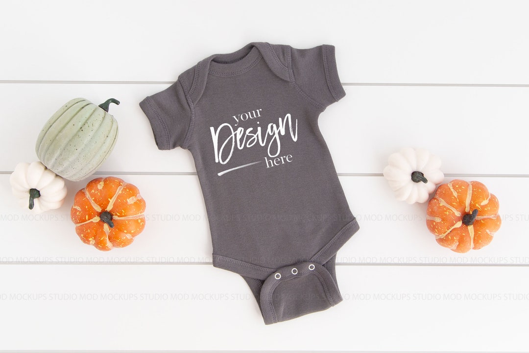 Rabbit Skins Mockup, CHARCOAL, Baby Mockup, Baby Bodysuit Mockup ...