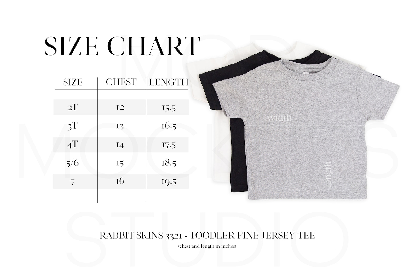 3321 Size Chart Rabbit Skins Size Chart Toddler Size Chart | Etsy