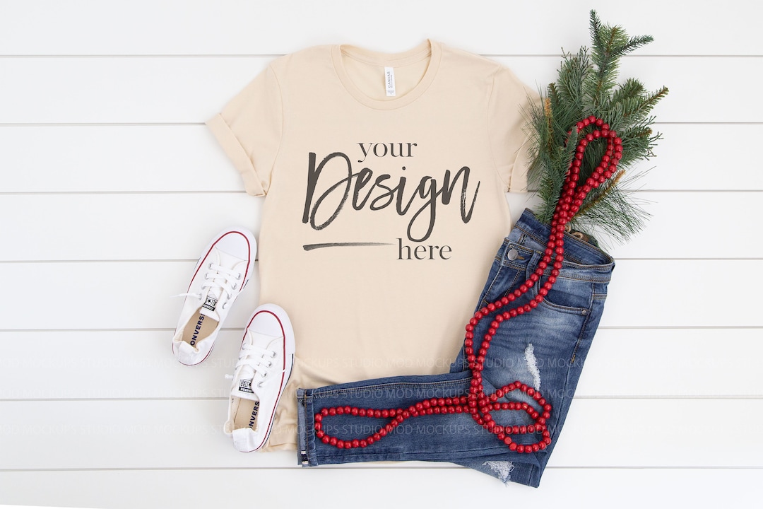 T Shirt Mock up Holiday Mockup Christmas Mockup Mock-ups Bella Canvas ...