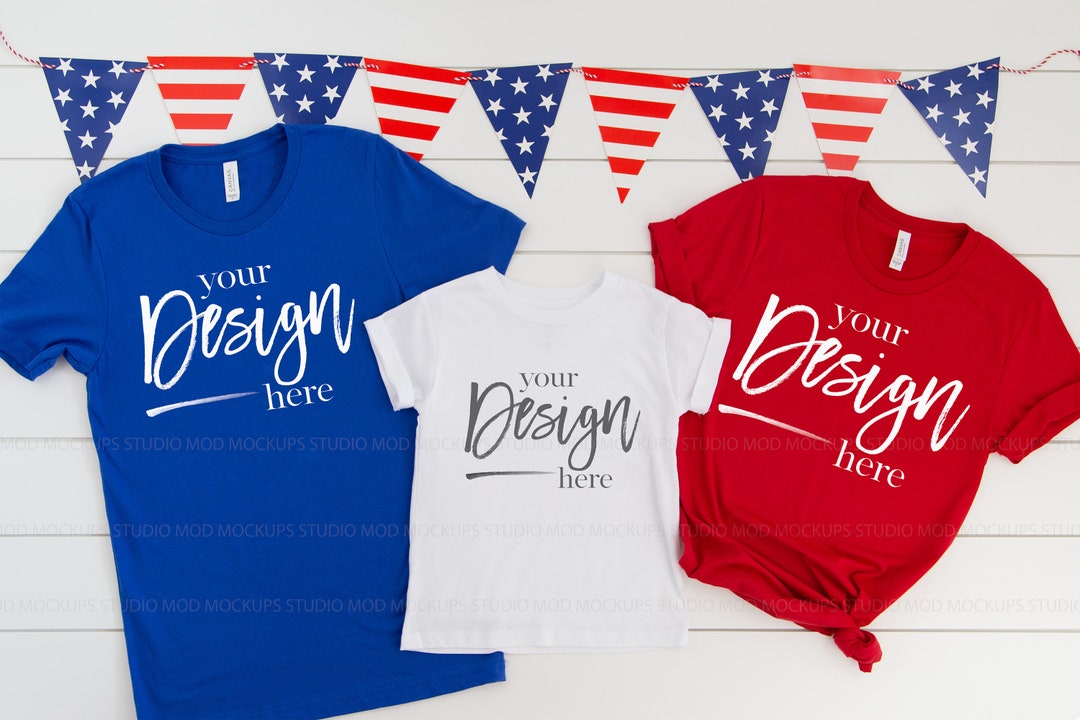 4th of July Mock up Shirt Family Mockup Tshirt Mockup Patriotic Mockup ...