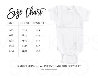 4400 Size Chart - Etsy