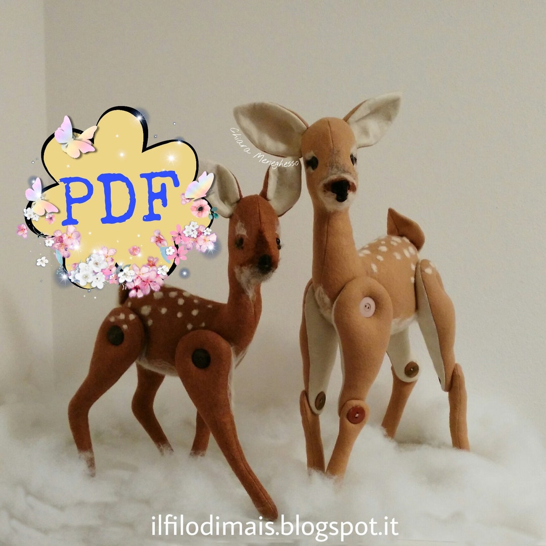 Pattern Bambi Deer, PDF Sewing Pattern With Two Sewing Patterns, Small ...