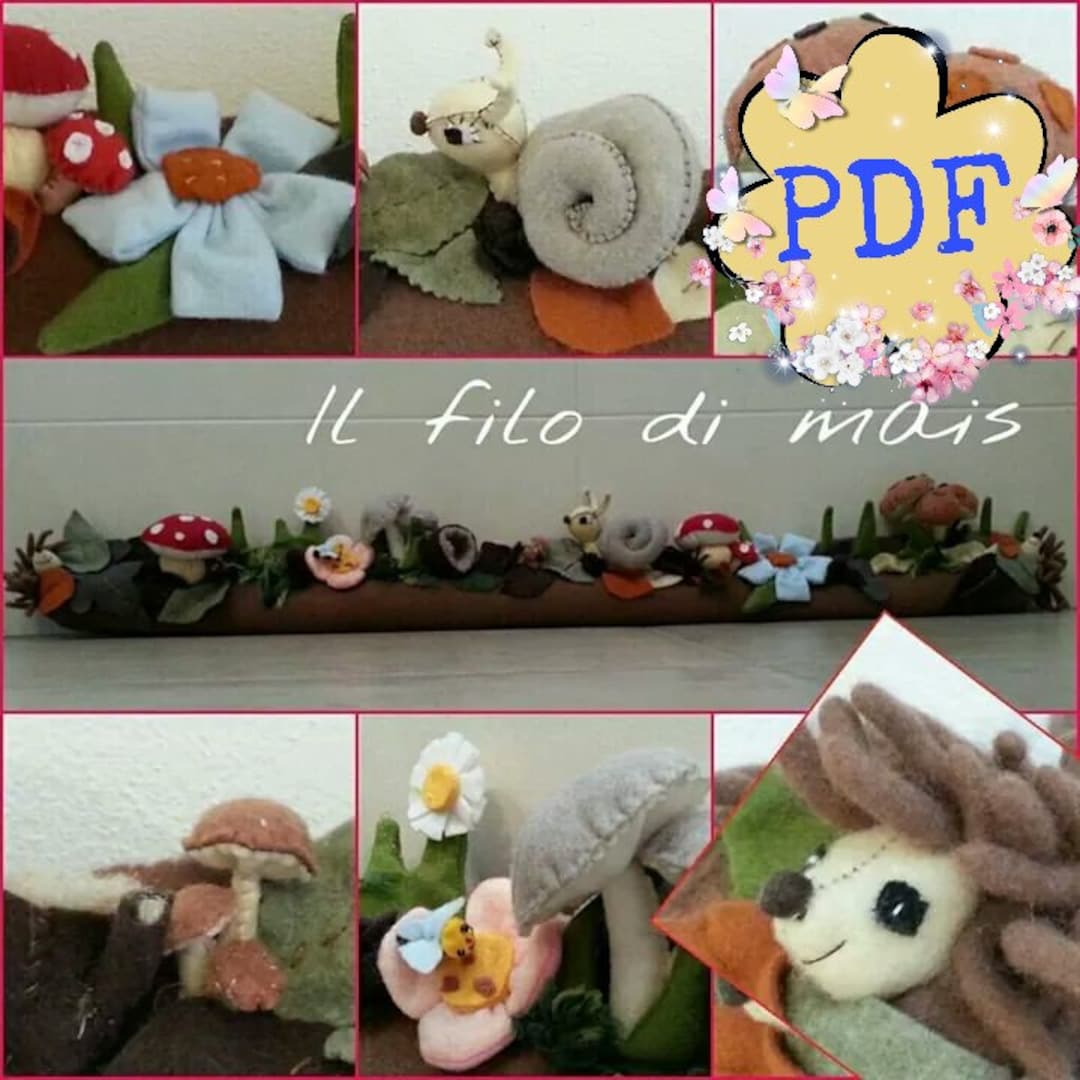 PDF Forest Draft Excluder Pattern With Snail and Hedgehog Mushrooms ...