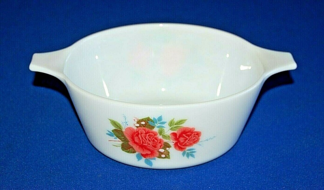 Vintage Pyrex Cottage Rose Casserole Dish Base, Oven Dish 2 Pint ...