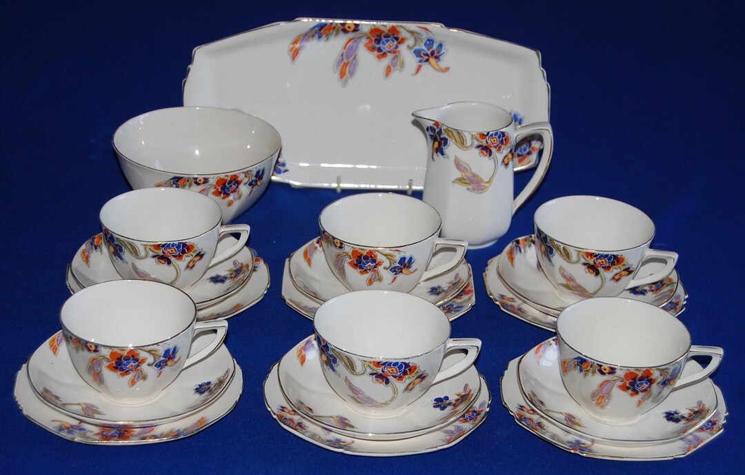 Vintage James Kent Ye Olde Foley 21 Piece Art Deco Floral Tea Set, - Etsy