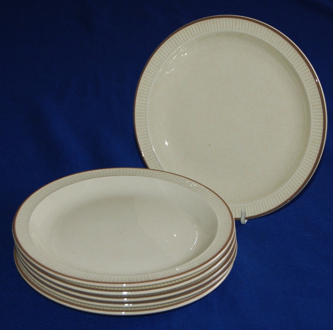 Poole Pottery Set 6 Broadstone Compact Shape Side Plates 18cms Diameter ...