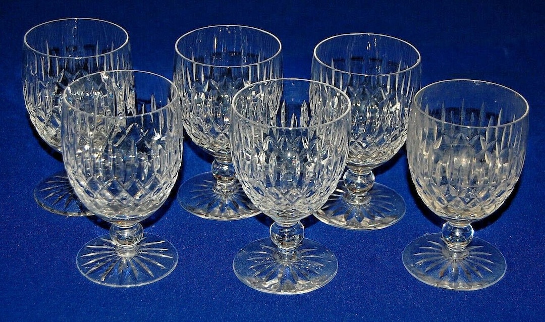 Webb Crystal Set 6 Normandy Wine Glasses, Crown Mark, - Etsy
