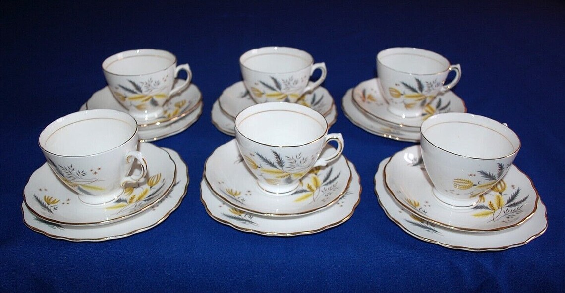 Vintage Colclough 18 Piece Stardust Tea Set. 1960s. - Etsy