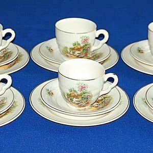 Vintage Plex St Pottery 18 Piece Country Cottage the Homestead Tea Set ...