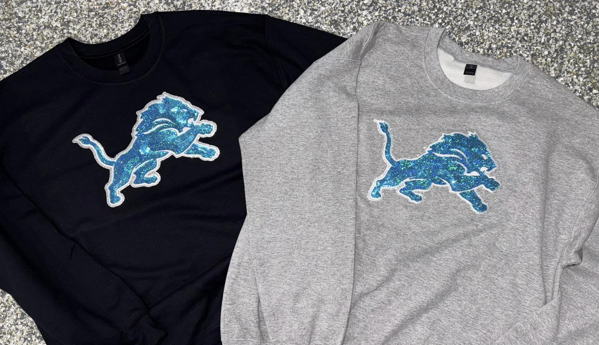 LIONS Sequin Patch Sweatshirt - Etsy