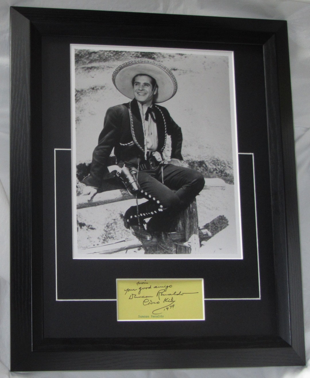 DUNCAN RENALDO Signed the Cisco Kid Framed Matted Signed Card With ...