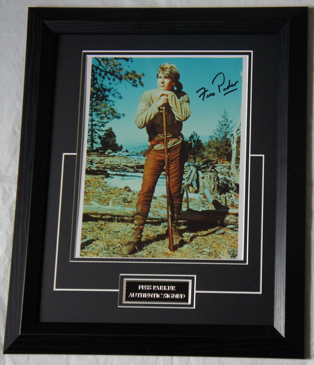 FESS PARKER Signed Framed Daniel Boone Registered Dealer Not a Copy or ...