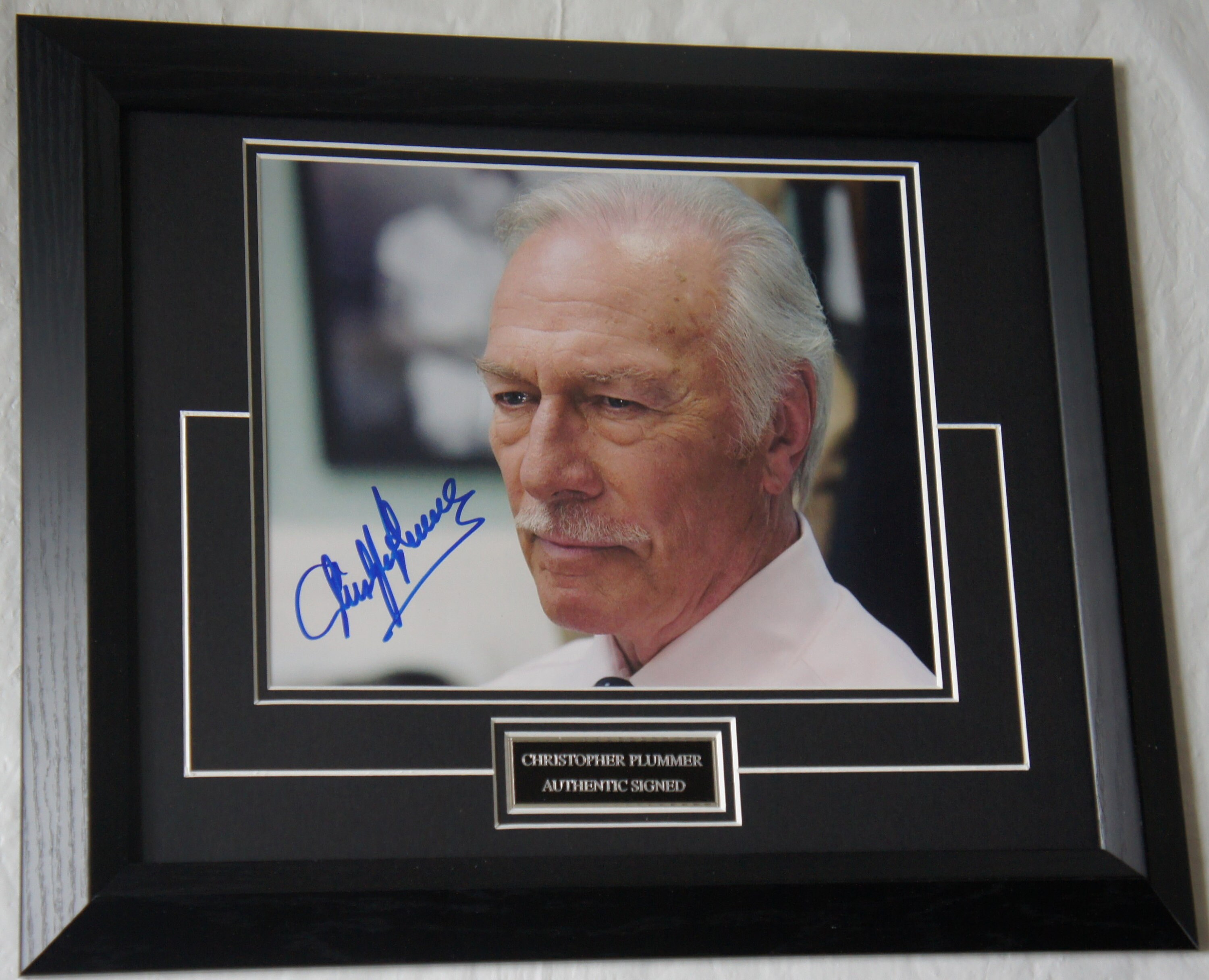 CHRISTOPHER PLUMMER Signed 100 % Framed AFTAL Registered and approved ...