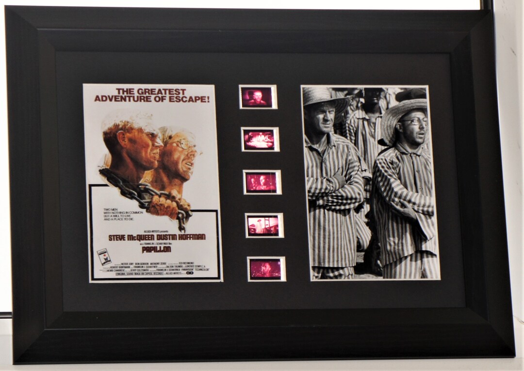 PAPILLON Steve Mcqueen Dustin Hoffman Film Cell Mount Rare Screen Run ...
