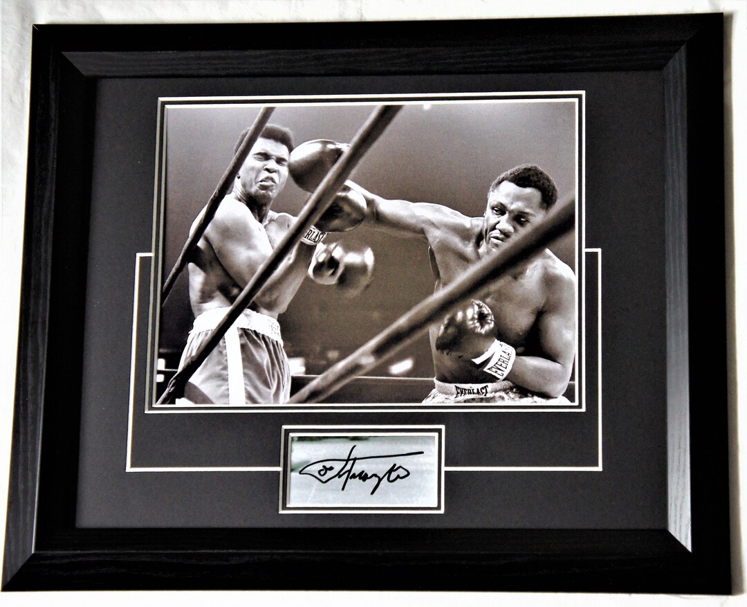 JOE FRAZIER Signed Photo Cut Card Boxing Matted Framed Authentic Not ...