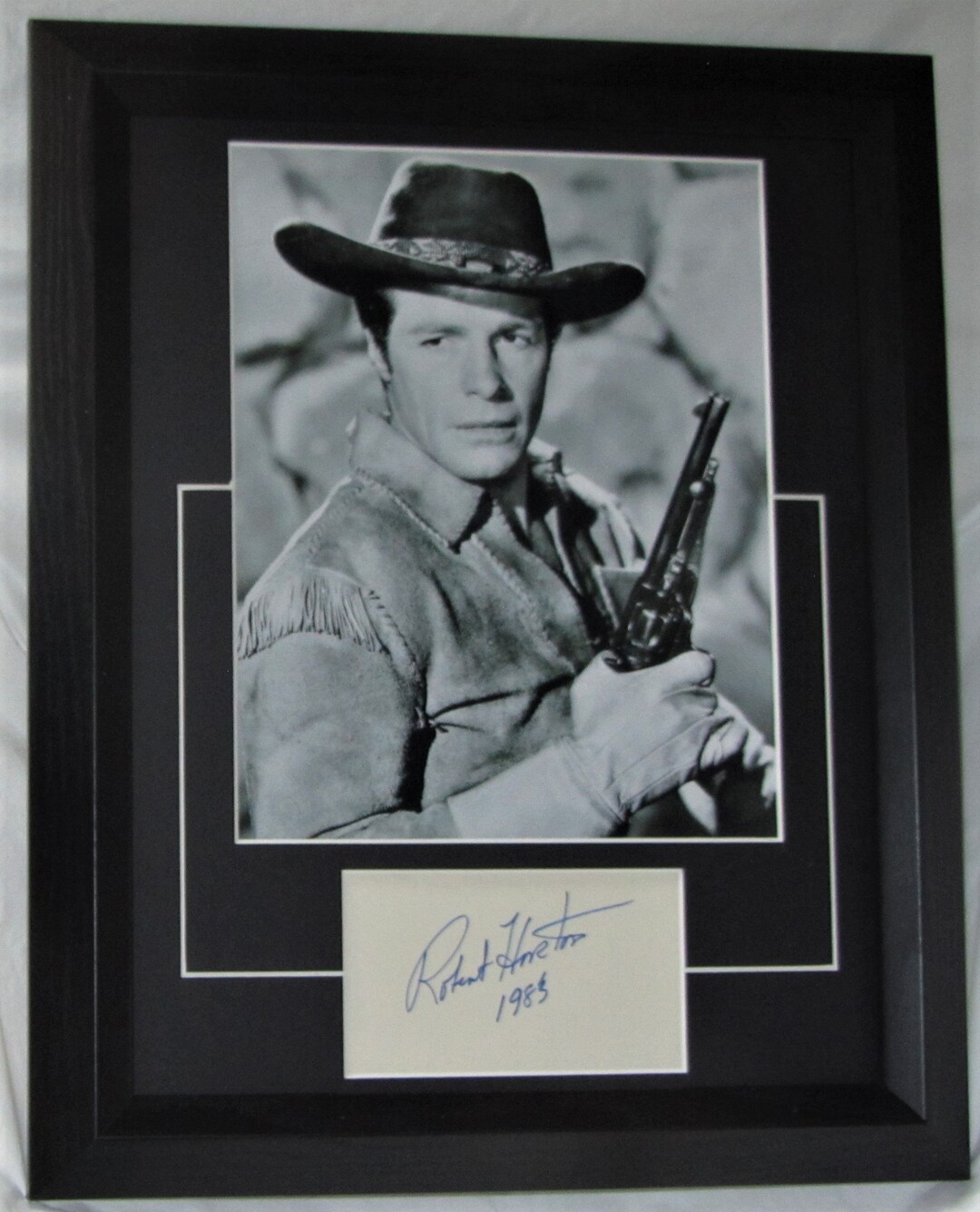 ROBERT HORTON Signed Card Wagon Train, Shenandoah Matted Framed ...