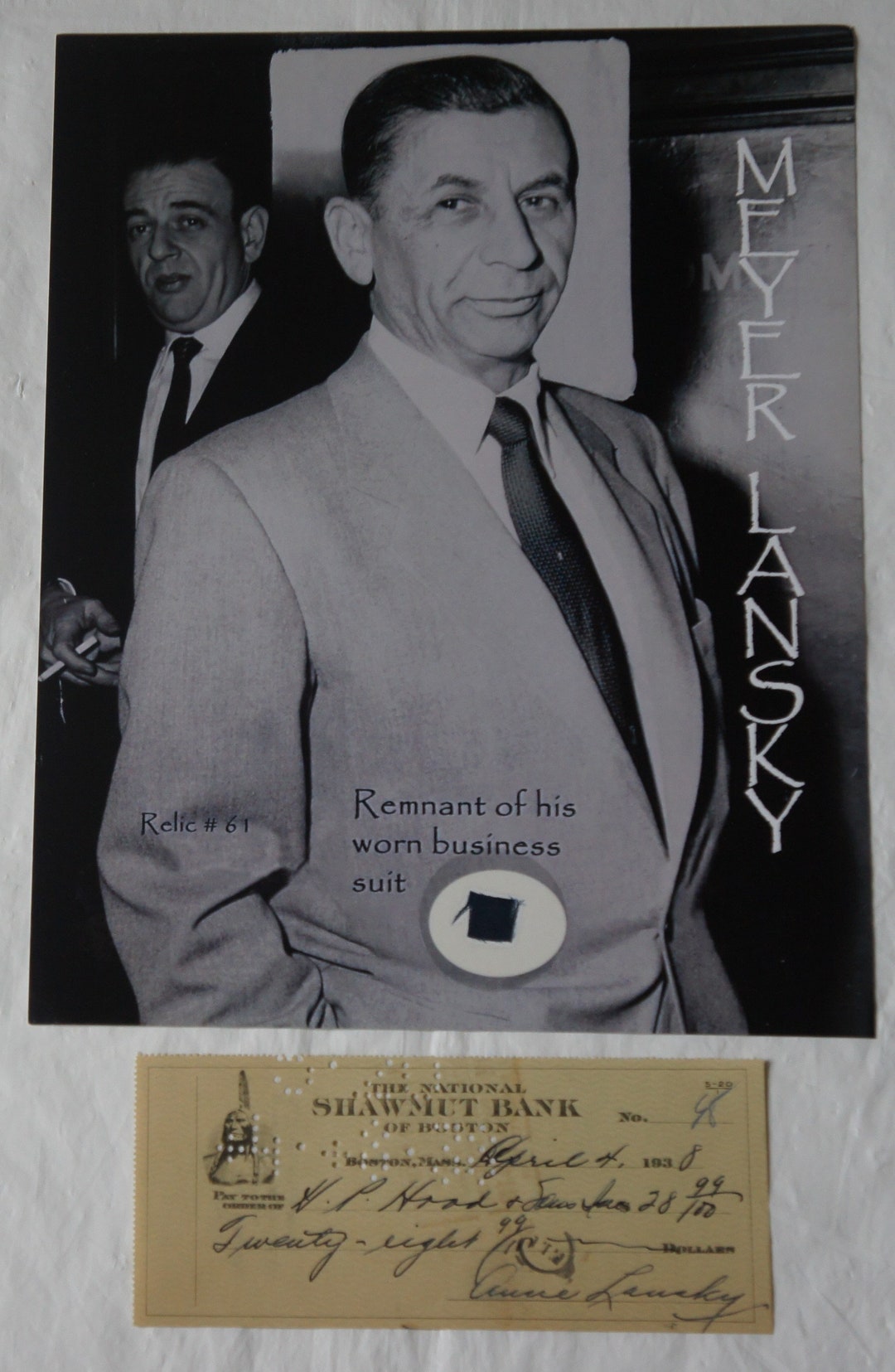 Gangster Mafia Boss Anne Lansky Signed Original Check With Meyer Lansky ...