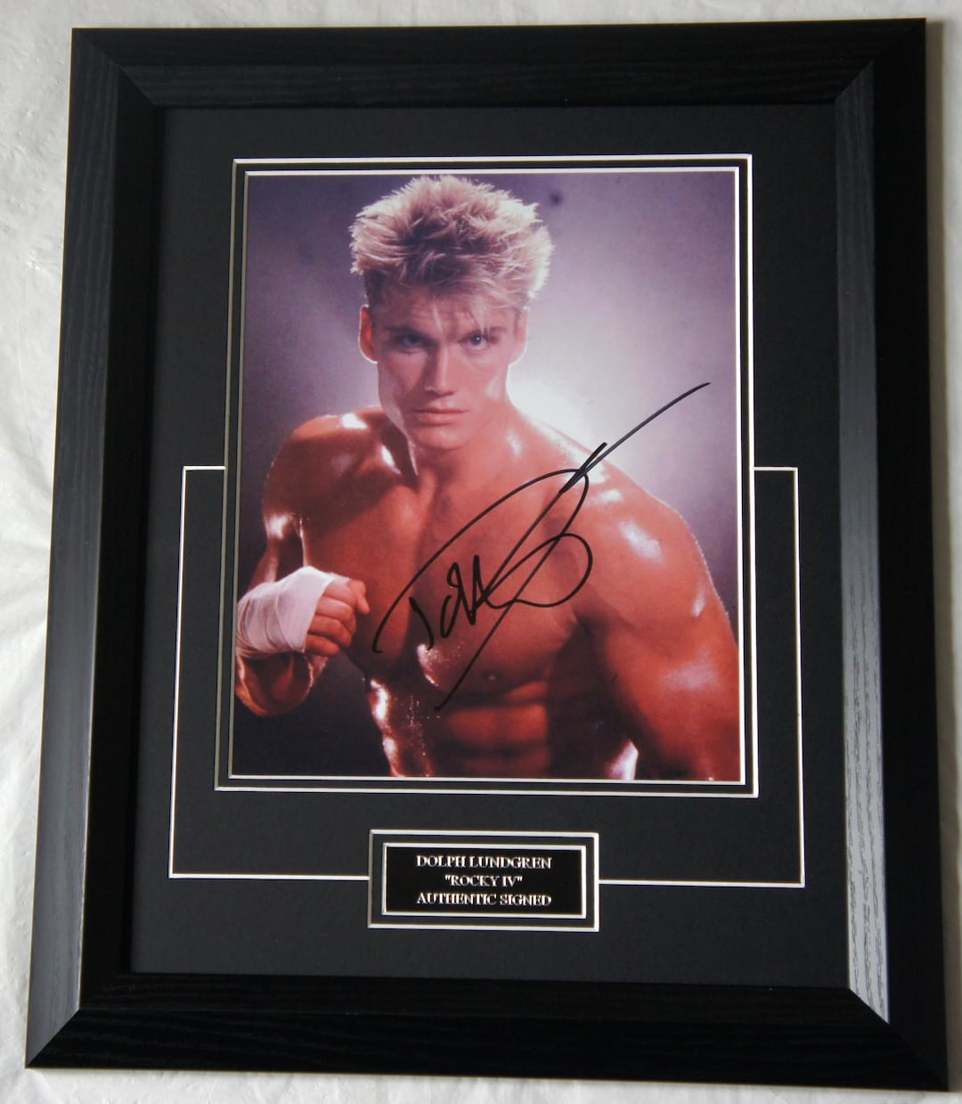 DOLPH LUNDGREN Signed Rocky IV Framed Authentic 10 X 8 Photo Framed ...