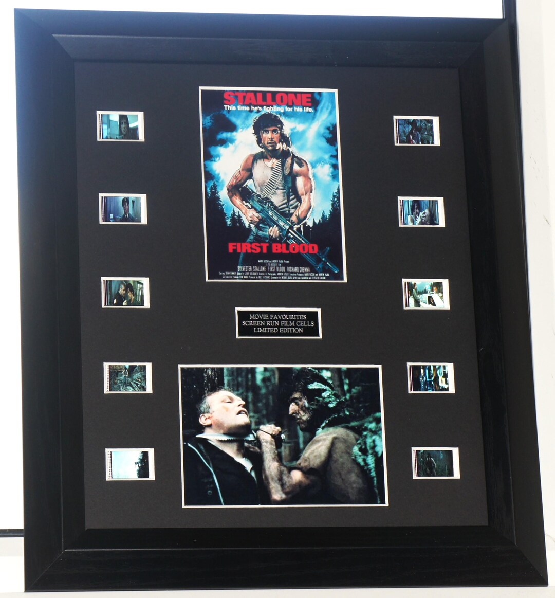 FIRST BLOOD Film Cell Mount Rare Screen Run Movie Cells Classic ...