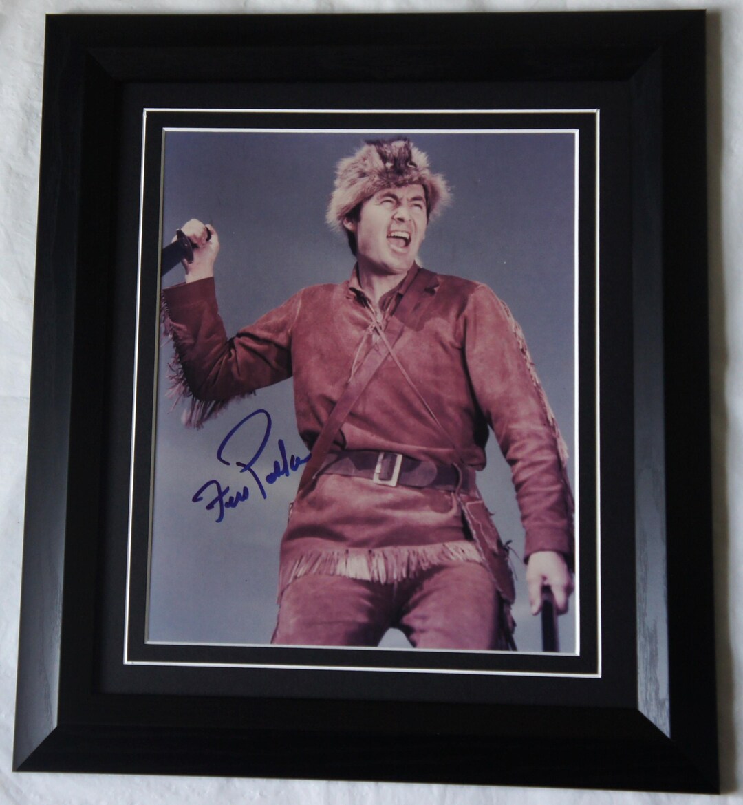 FESS PARKER SIGNED Davy Crockett Daniel Boone Hand Matted and Framed ...