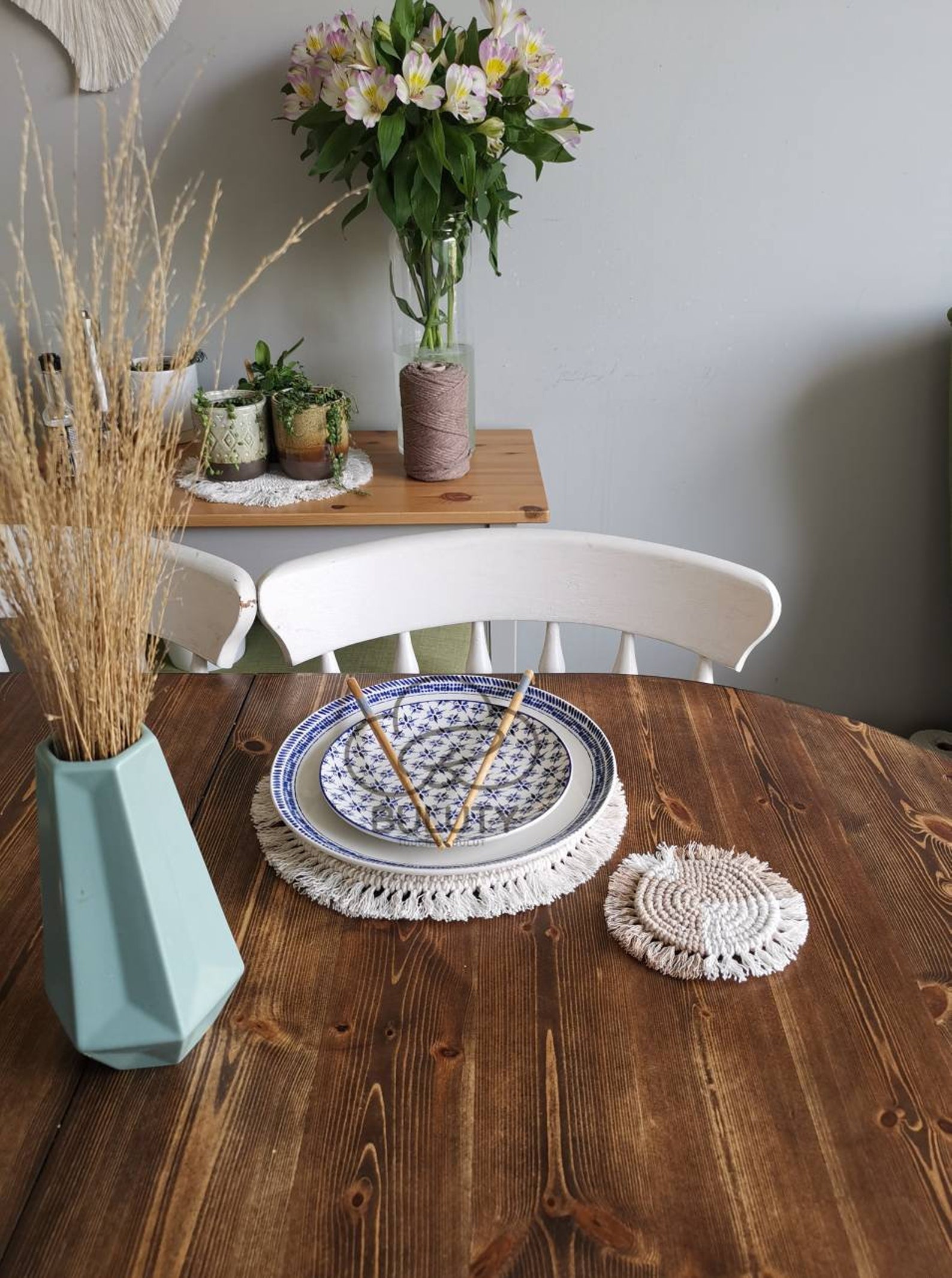 MACRAME PLACEMAT Handmade Large Single Place Mat Table - Etsy UK