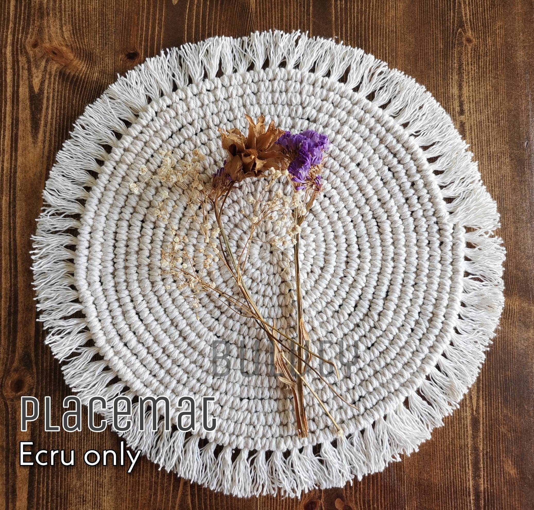 MACRAME PLACEMAT Handmade Large Single Place Mat Table - Etsy UK