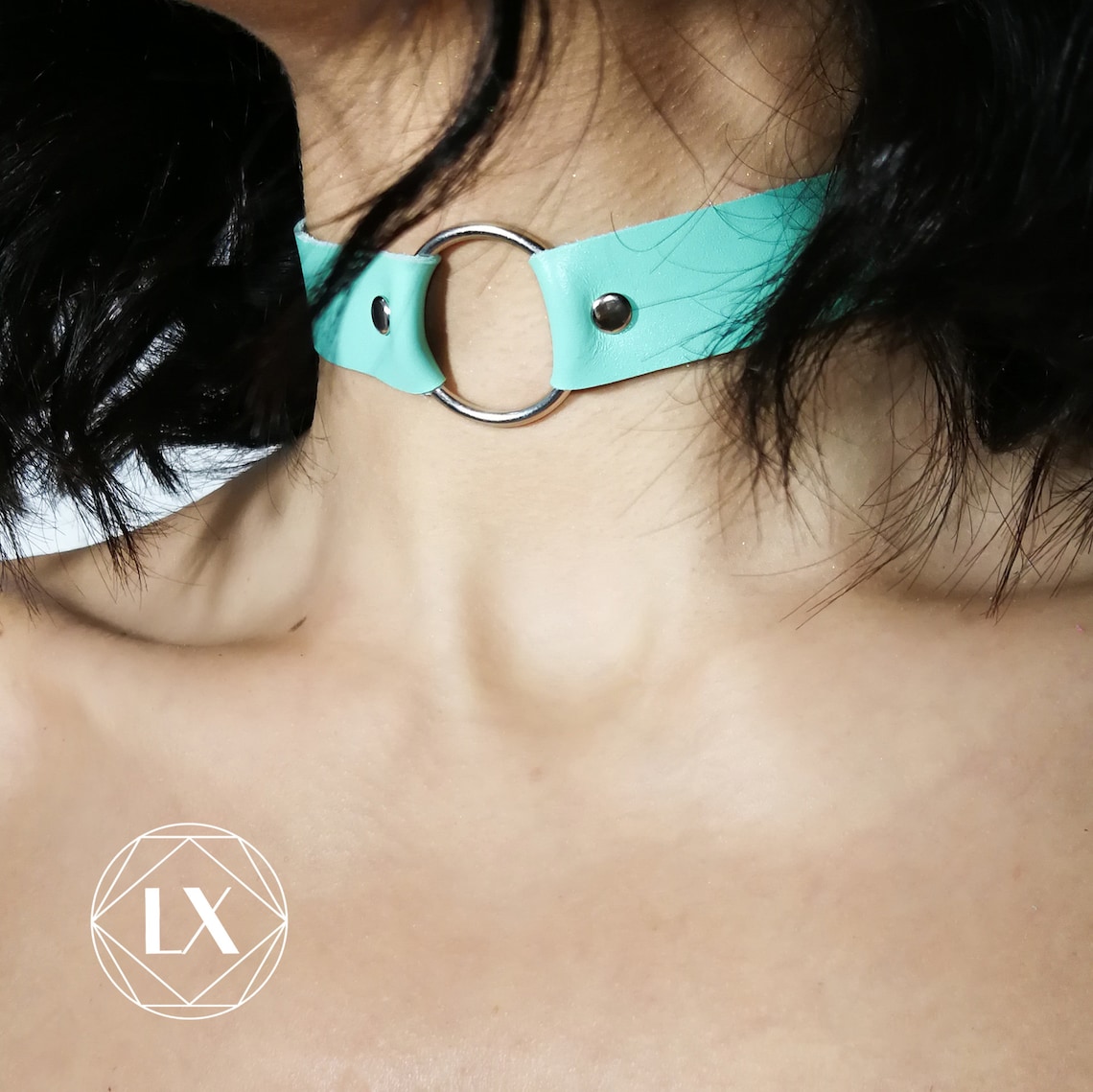 Purple Leather O-ring Choker Purple Tyrian - Etsy