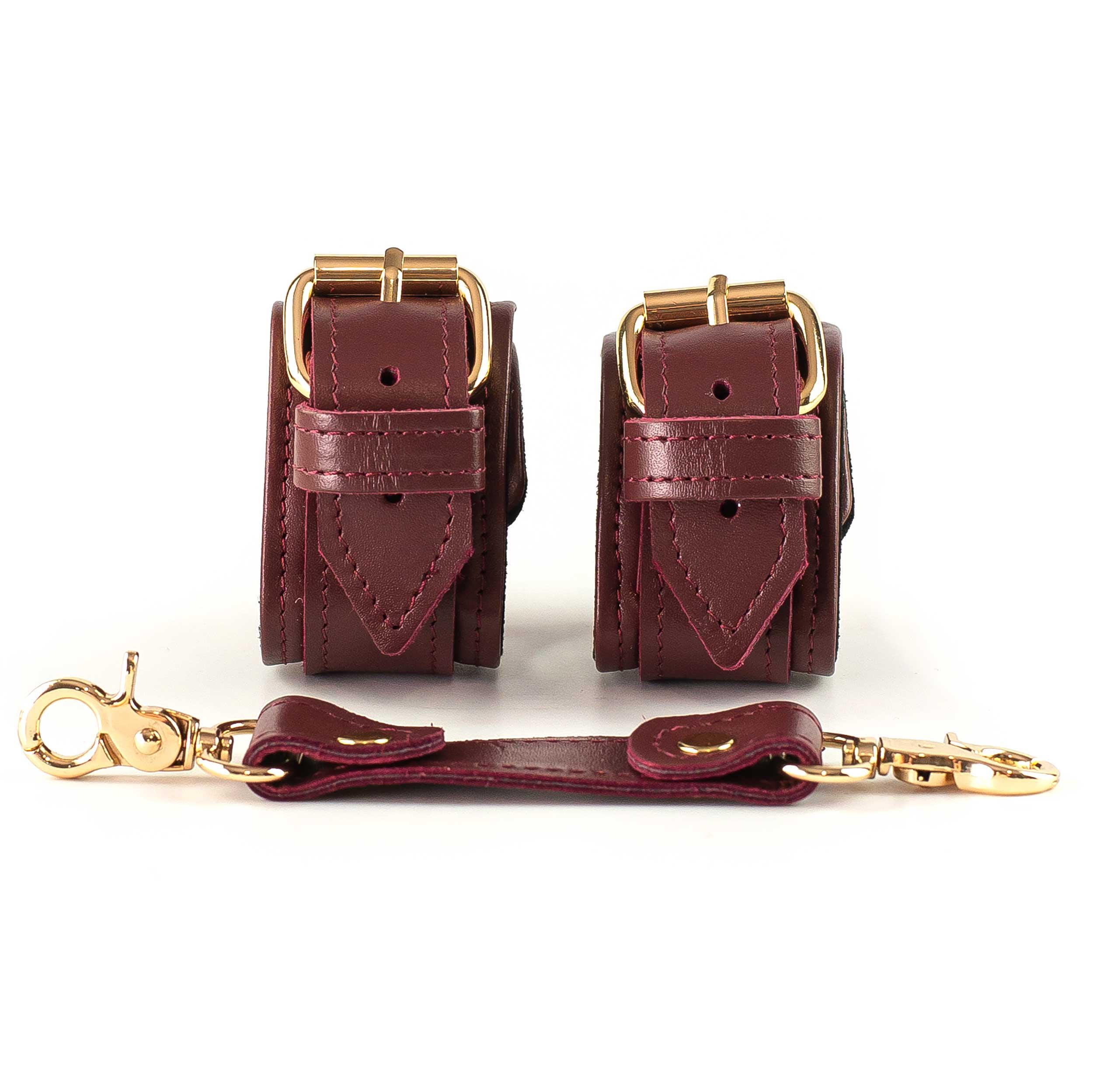 Marsala BDSM Handcuffs Bondage, Handcuffs Restraints, Leather Handcuffs ...