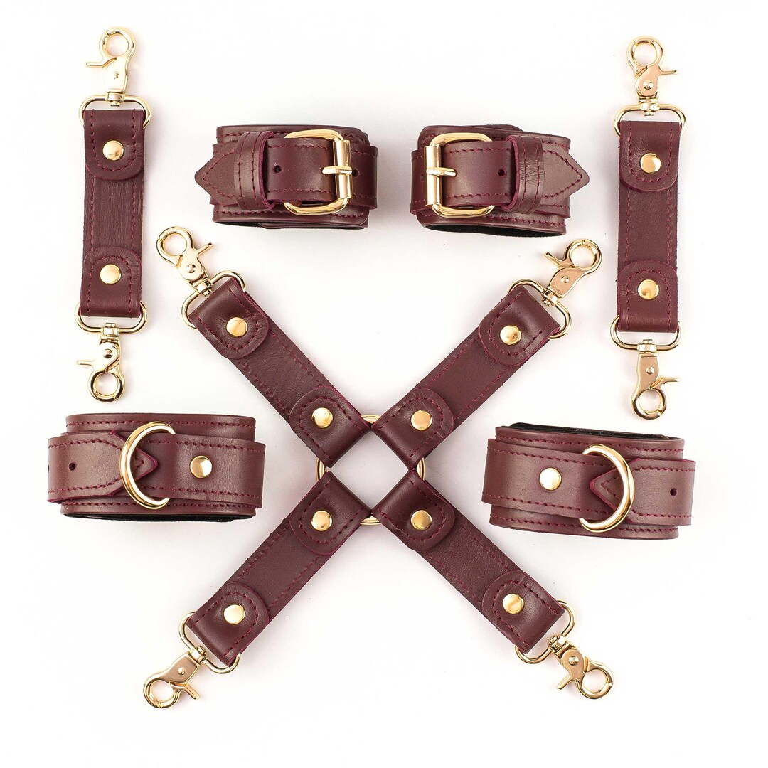 Luxury Leather Harness Women, Bondage Restraint Set, Leather Garter ...