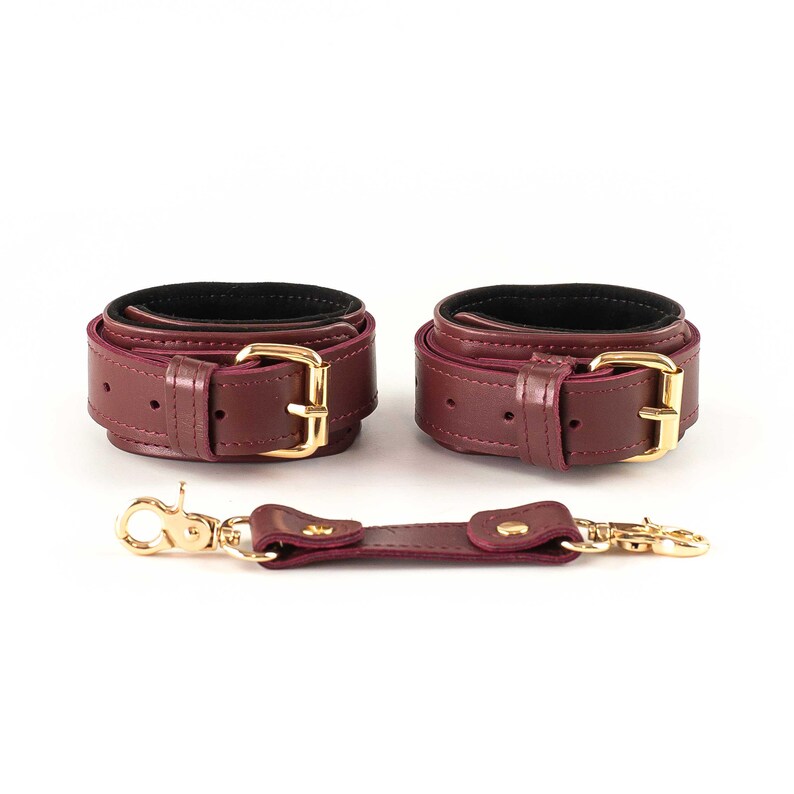 Marsala BDSM Handcuffs Bondage, Handcuffs Restraints, Leather Handcuffs ...