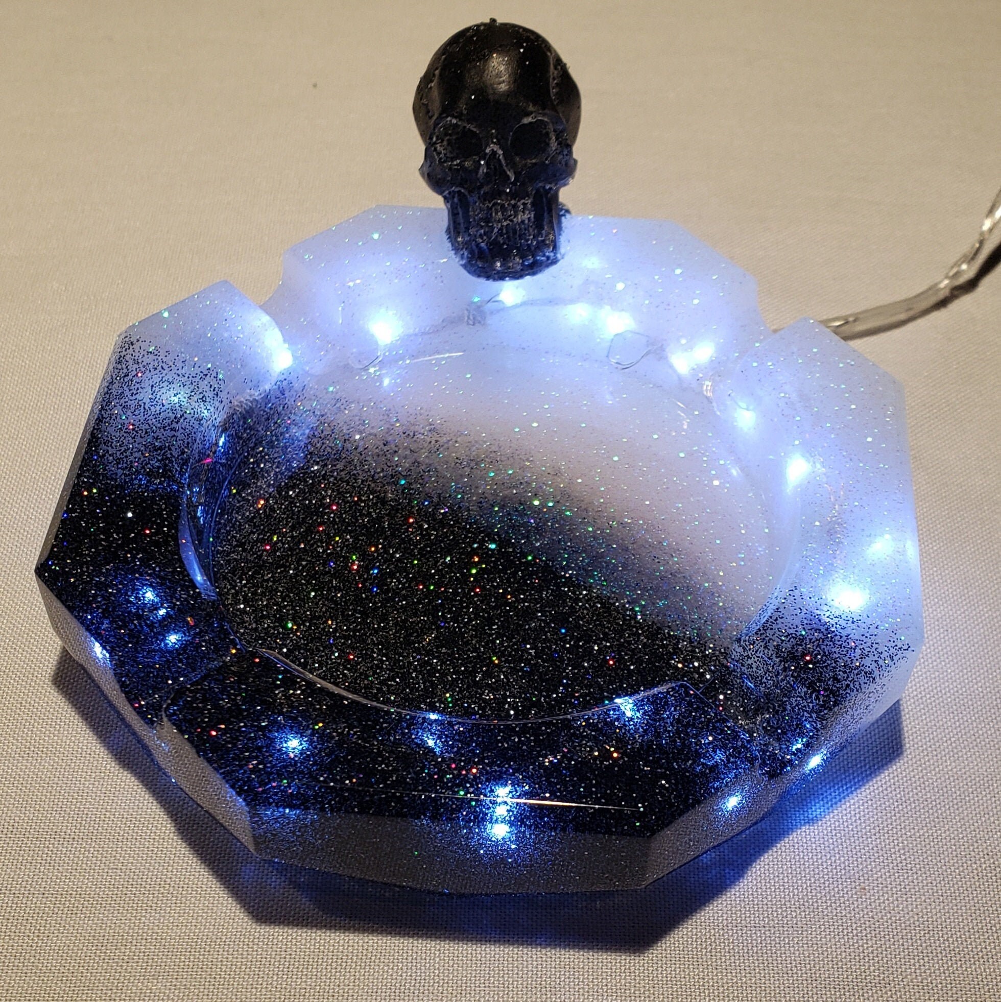 Handmade Resin Boo Collection ** Epoxy Light Up Skull Ashtray ** Peek A ...