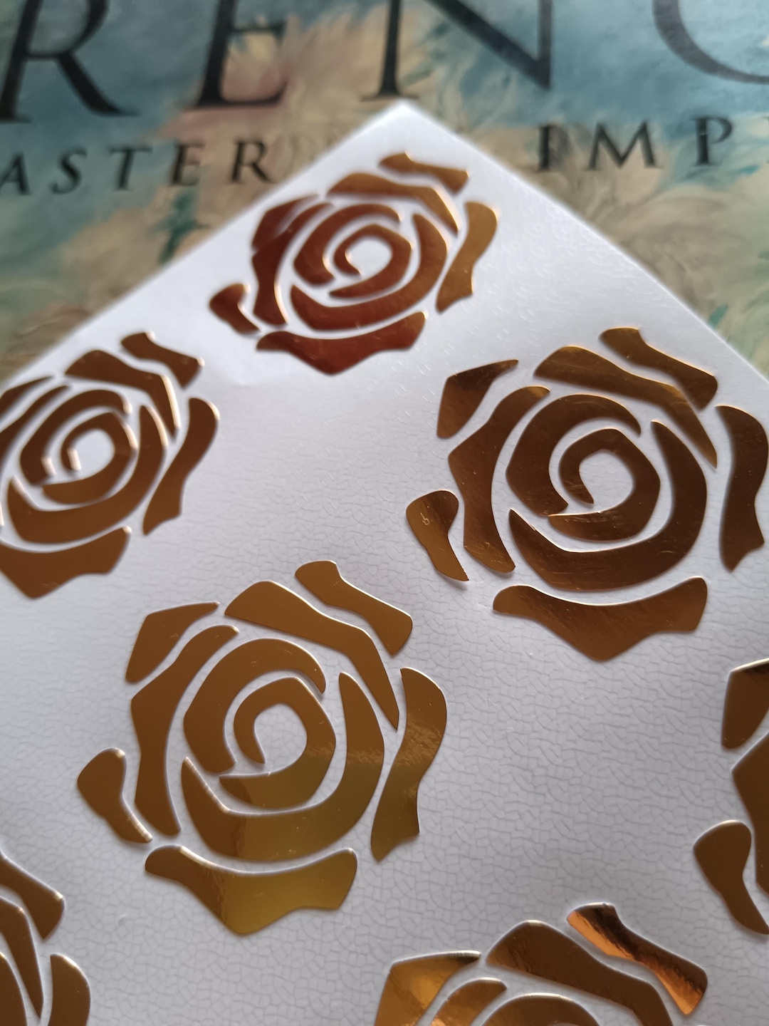 Set of 10 Beautiful Decorative Gold Chrome Roses Flowers Decals for You ...