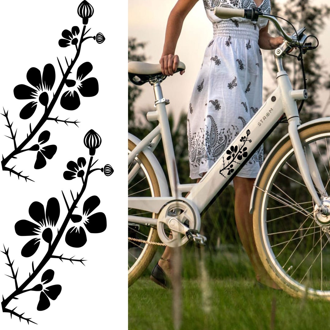 Fun Decorative Stickers for Bicycle, Bike Flowers Decals - Etsy