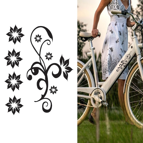 Fun Decorative Bicycle Stickers Flowers and Butterfly Bike - Etsy