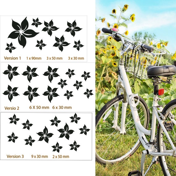 Fun Decorative Stickers for Bicycle Flowers Bike Decals. - Etsy
