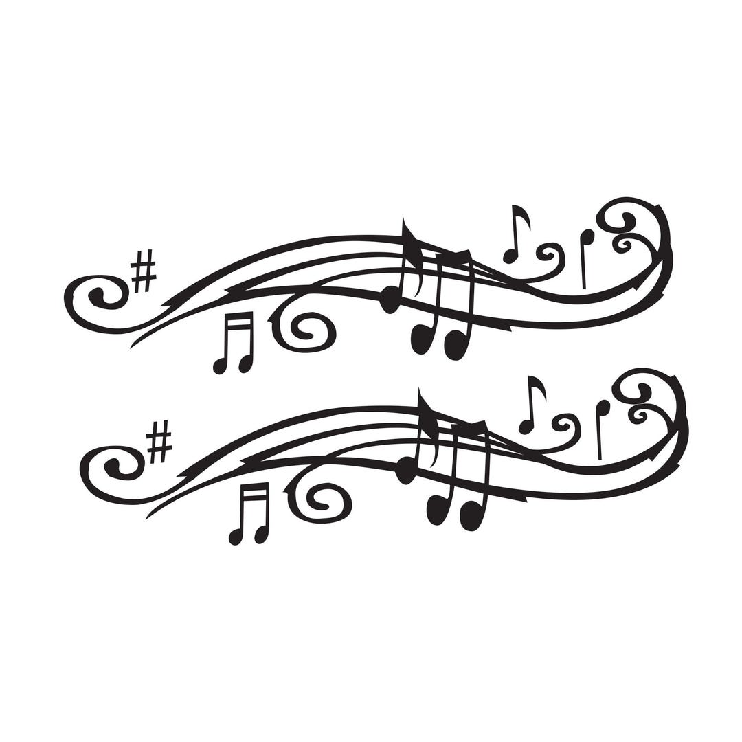 Set of 2 Music Notes Decals, Decorative Music Stickers for DIY Projects ...