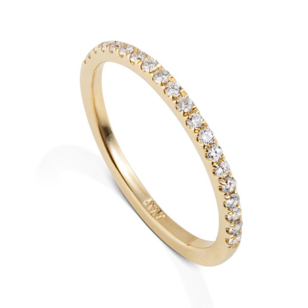 Diamond Eternity Ring, 0.2 Carat Thin and Delicate Half Eternity Band ...