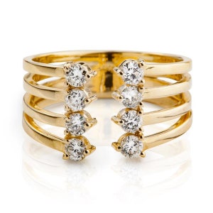 Solid Gold Open Stacking Diamond Ring, Anniversary Diamond Ring ...
