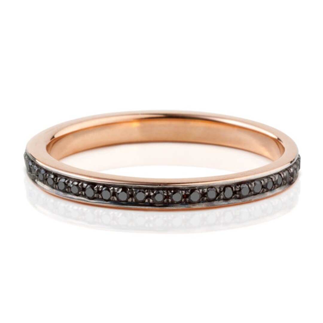 0.3ct Black Diamond Eternity Ring, Solid Rose Gold and Black Diamond ...