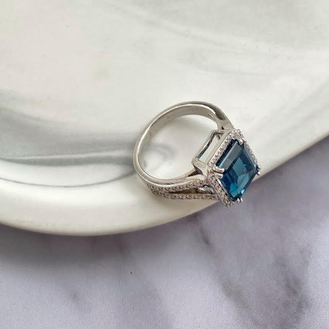 The Royal Ring Blue Topaz Ring Blue Topaz London Set With | Etsy