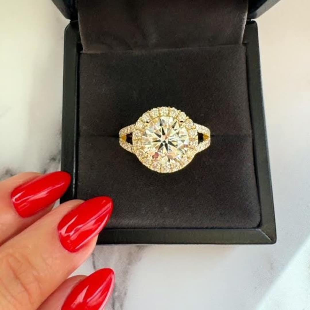 5 Carat Lab Grown Diamond Engagement Ring, 5 Carat Round Diamond E/VS1 ...