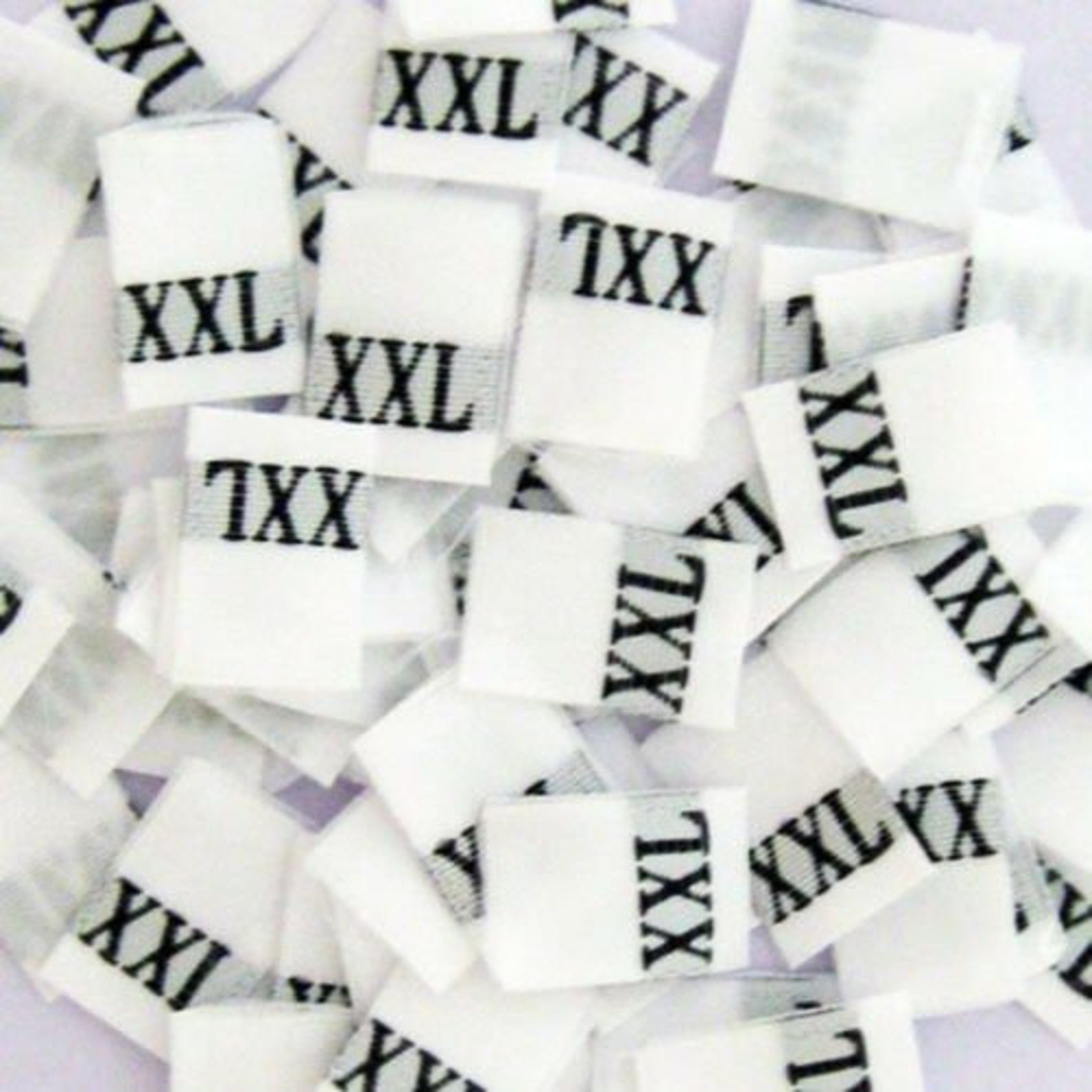 Woven White Size Tabs Labels XS,S,M,L,XL,XXL,3XL Woven Clothing Garment ...