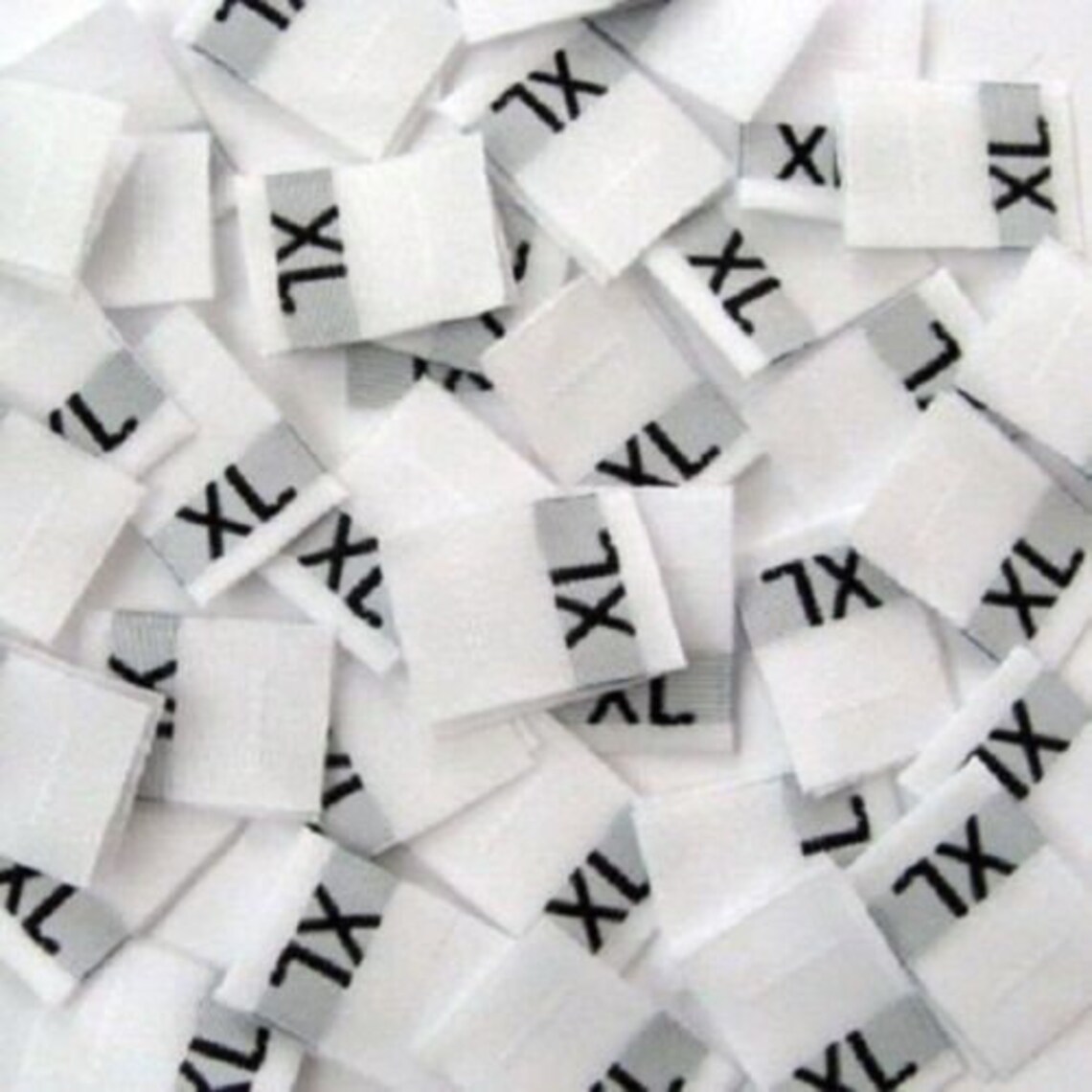 Woven White Size Tabs Labels XS,S,M,L,XL,XXL,3XL Woven Clothing Garment ...