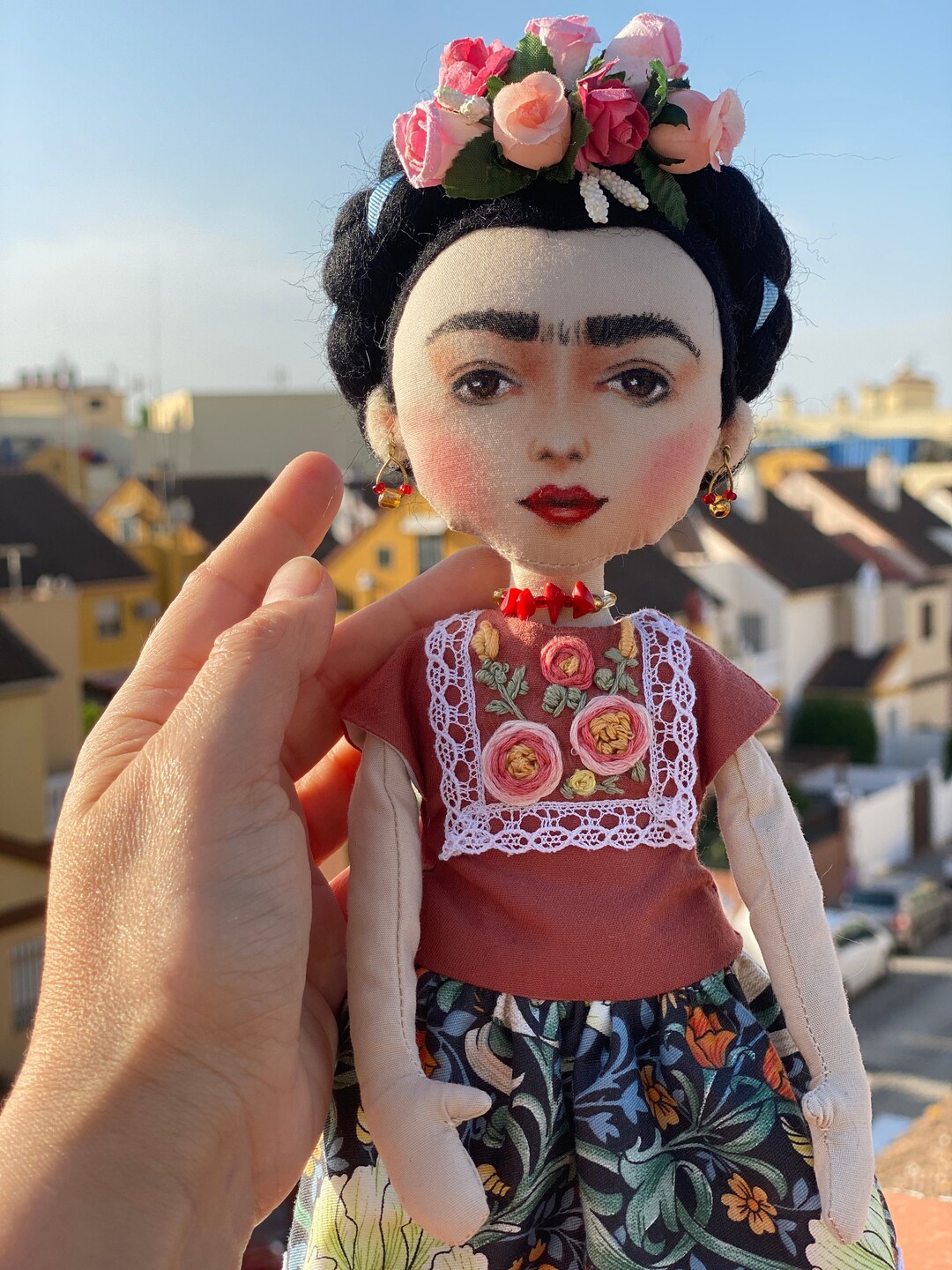 Frida Kahlo Doll, Handmade Cloth Doll, Hand Painted Art Doll, Lifelike ...