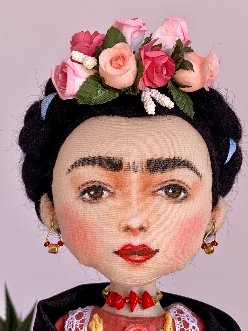 Frida Kahlo Doll, Handmade Cloth Doll, Hand Painted Art Doll, Lifelike ...