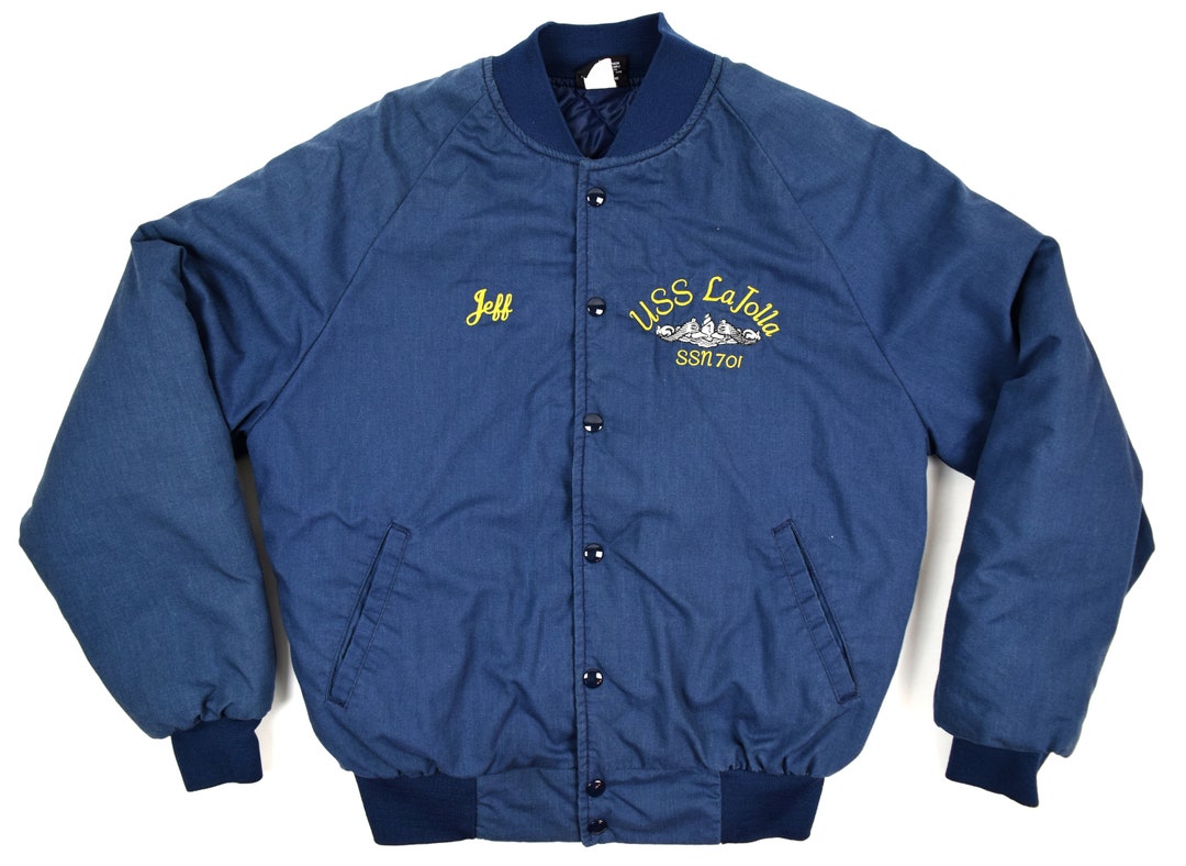 Vintage 80's USN Navy Bomber Jacket - Etsy