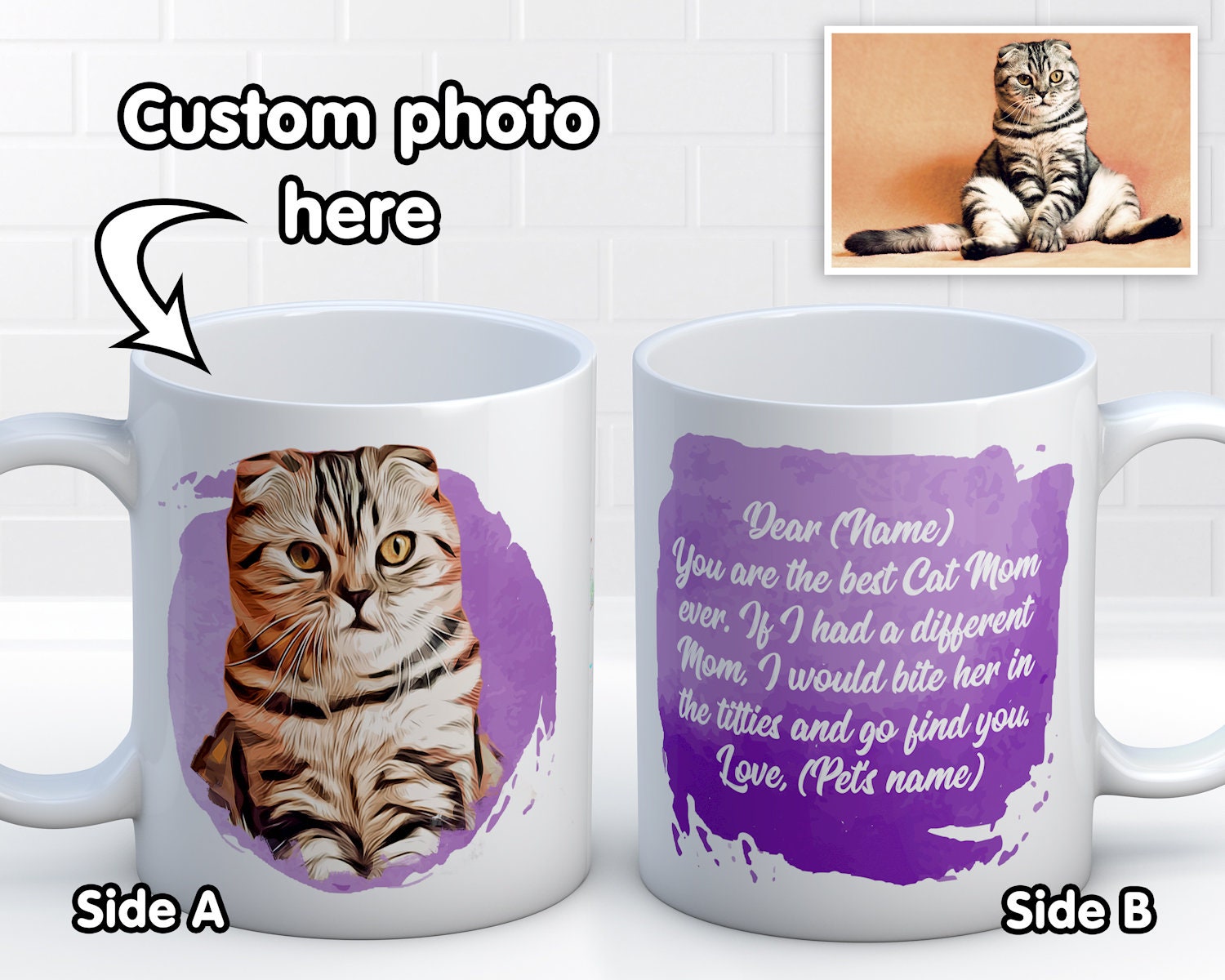 Custom Cat Mug Personalized Pet Mug Cat Mom Mug Cat Dad - Etsy