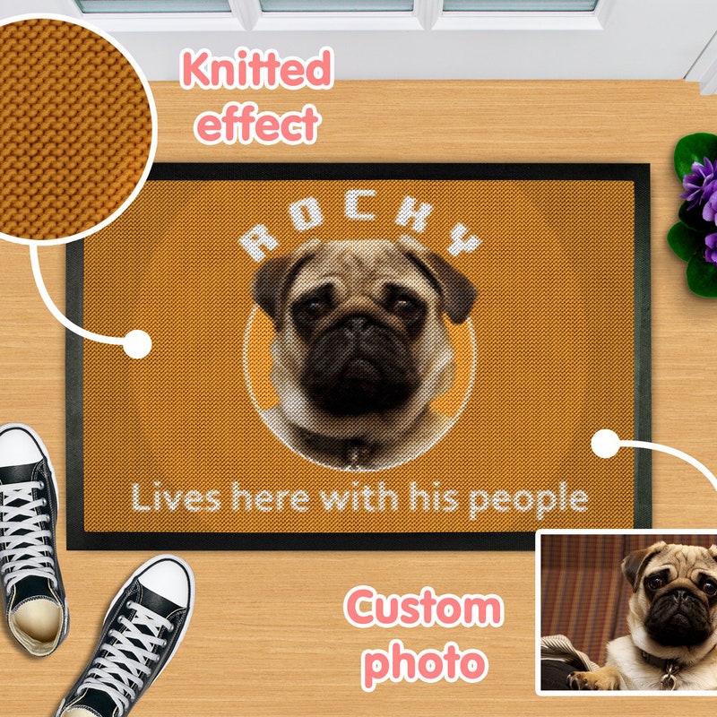 Pug Welcome Mat - Etsy